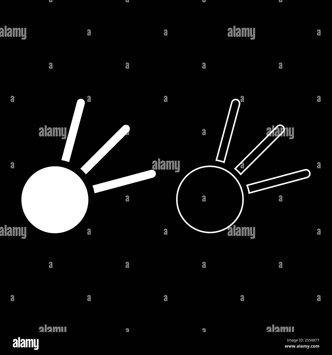Symbol meteorite icon outline set white color vector illustration flat ...