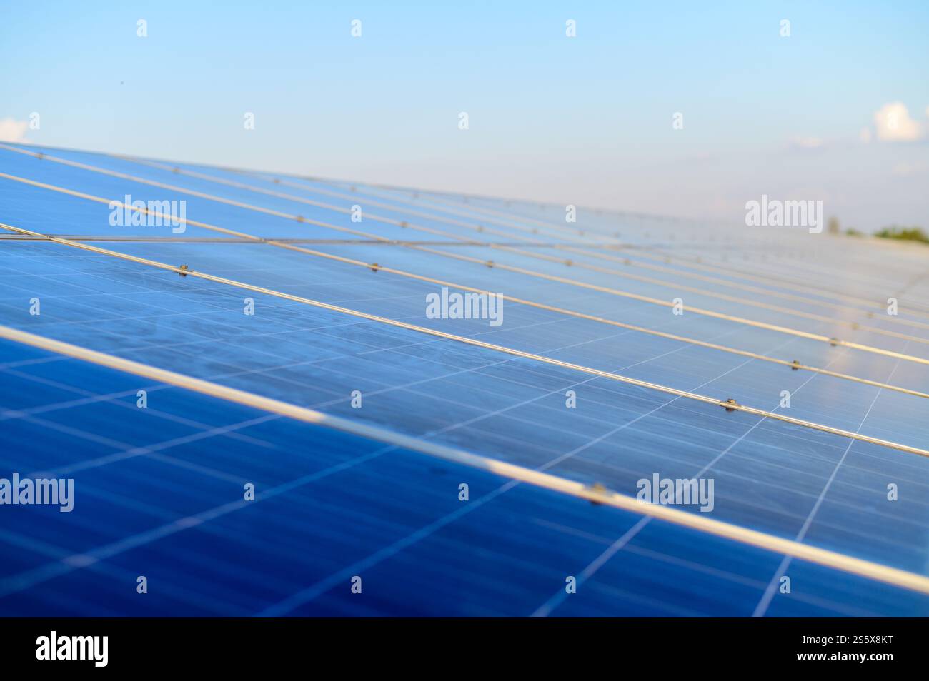 Close up and selective focus on Mono-crystalline solar cells, Clean ...