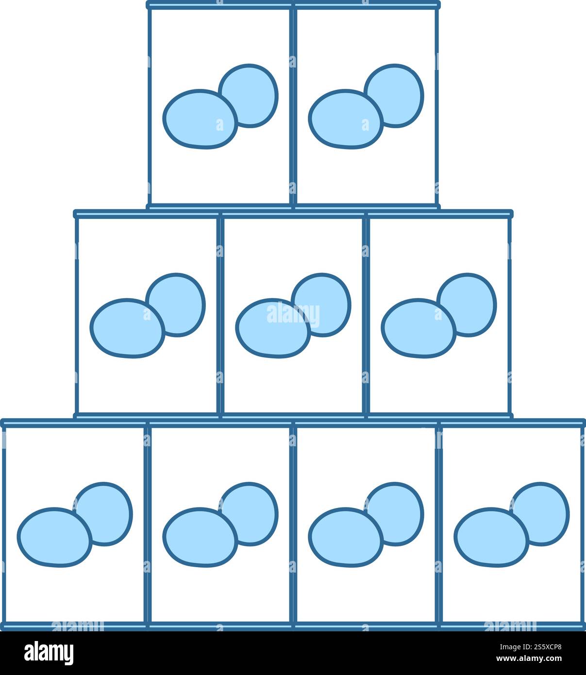 Stack Of Olive Cans Icon. Thin Line With Blue Fill Design. Vector ...