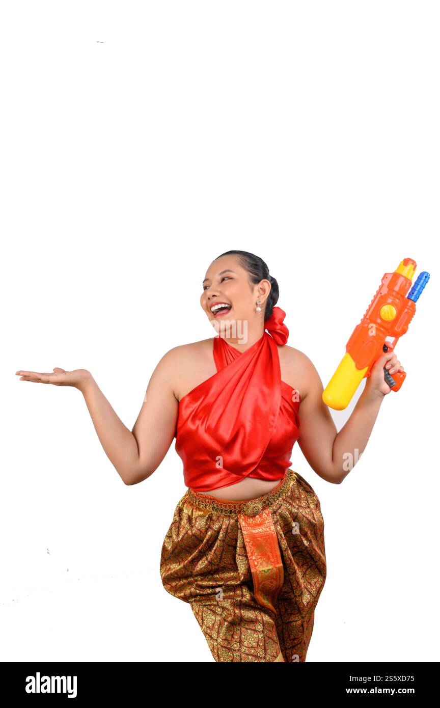 Woman gun smile hi-res stock photography and images - Alamy