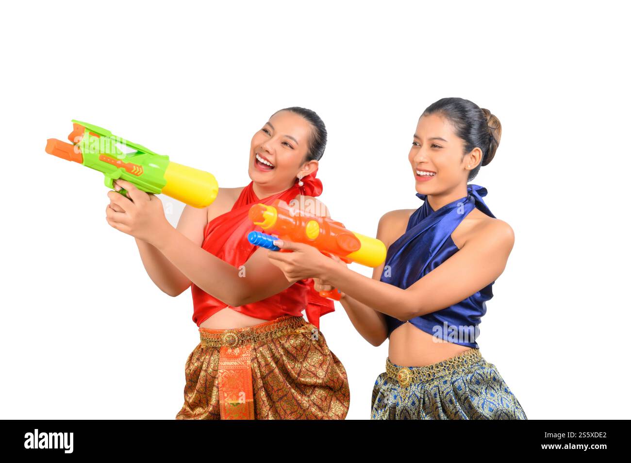 Portrait beautiful woman in Songkran festival with Thai Traditional ...