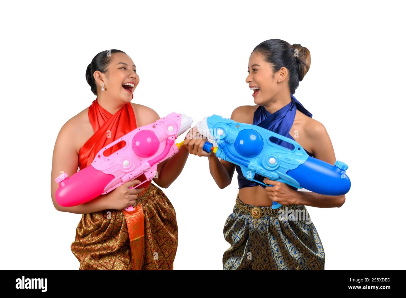 Portrait beautiful woman in Songkran festival with Thai Traditional ...