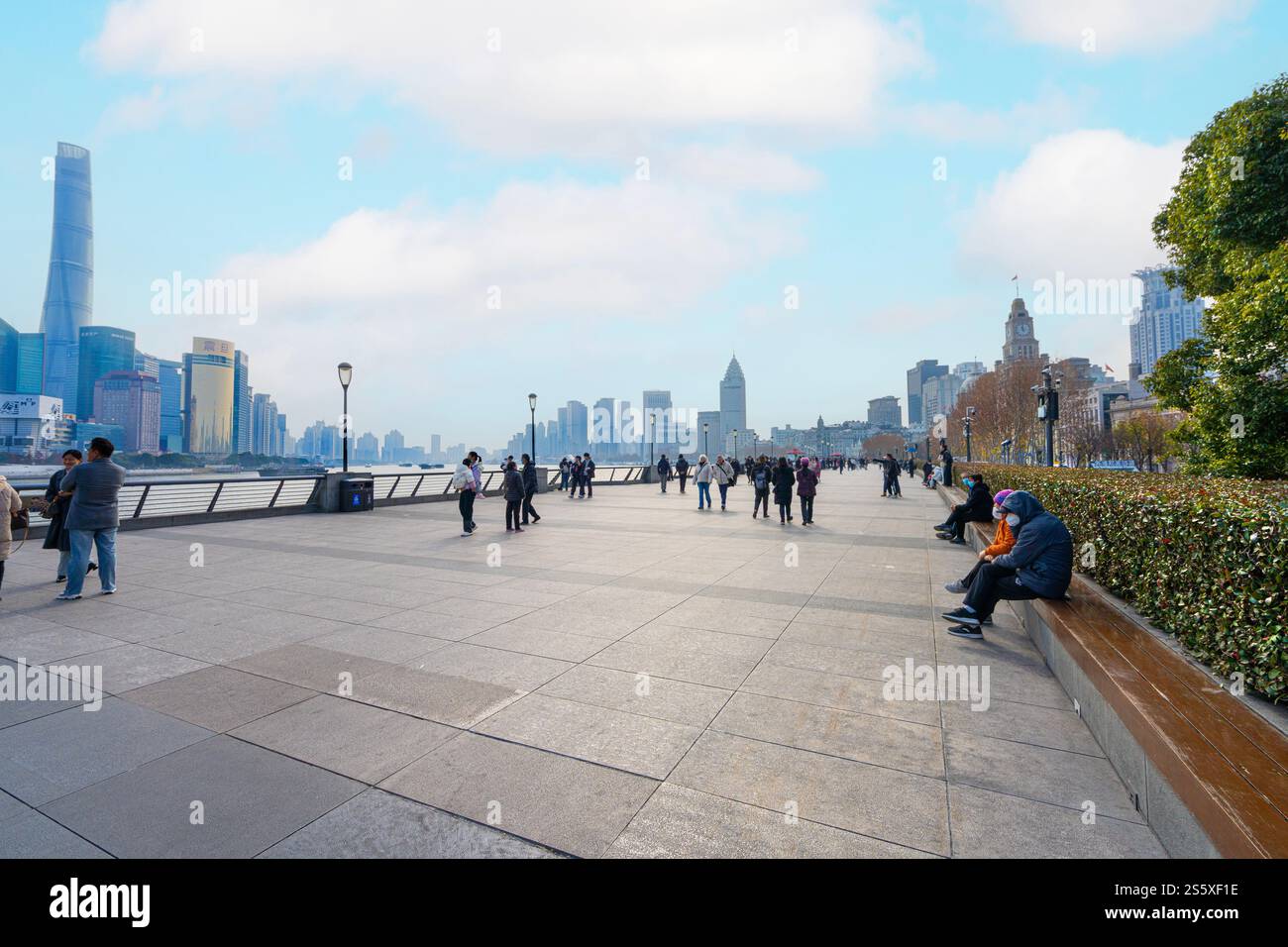 Shanghai, China. January 7, 2025. view of people walking in the ...