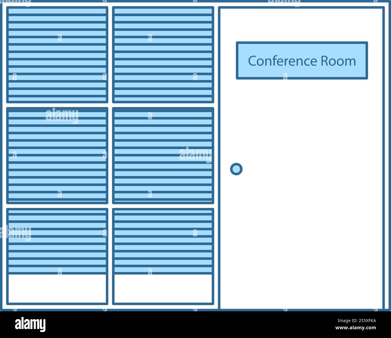 Conference Room Icon. Thin Line With Blue Fill Design. Vector ...