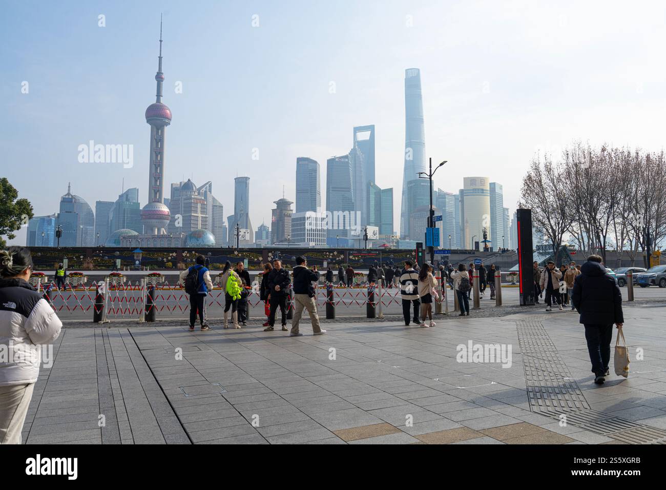 Shanghai, China. January 7, 2025. view of people walking in the ...