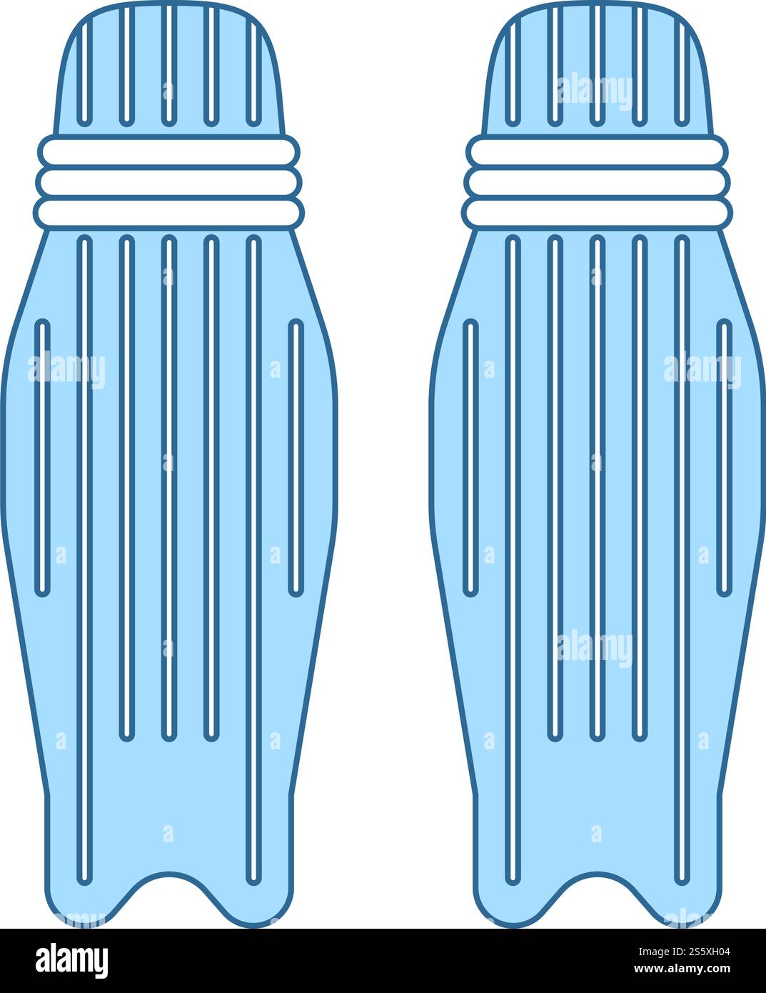 Cricket Leg Protection Icon. Thin Line With Blue Fill Design. Vector ...