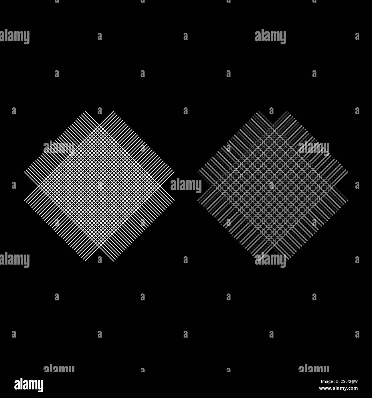 Grid from lines Symbol of fabric icon outline set white color vector ...