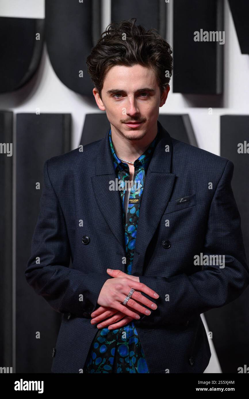 London, UK. 14th Jan, 2025. Timothée Chalamet arriving at the UK ...