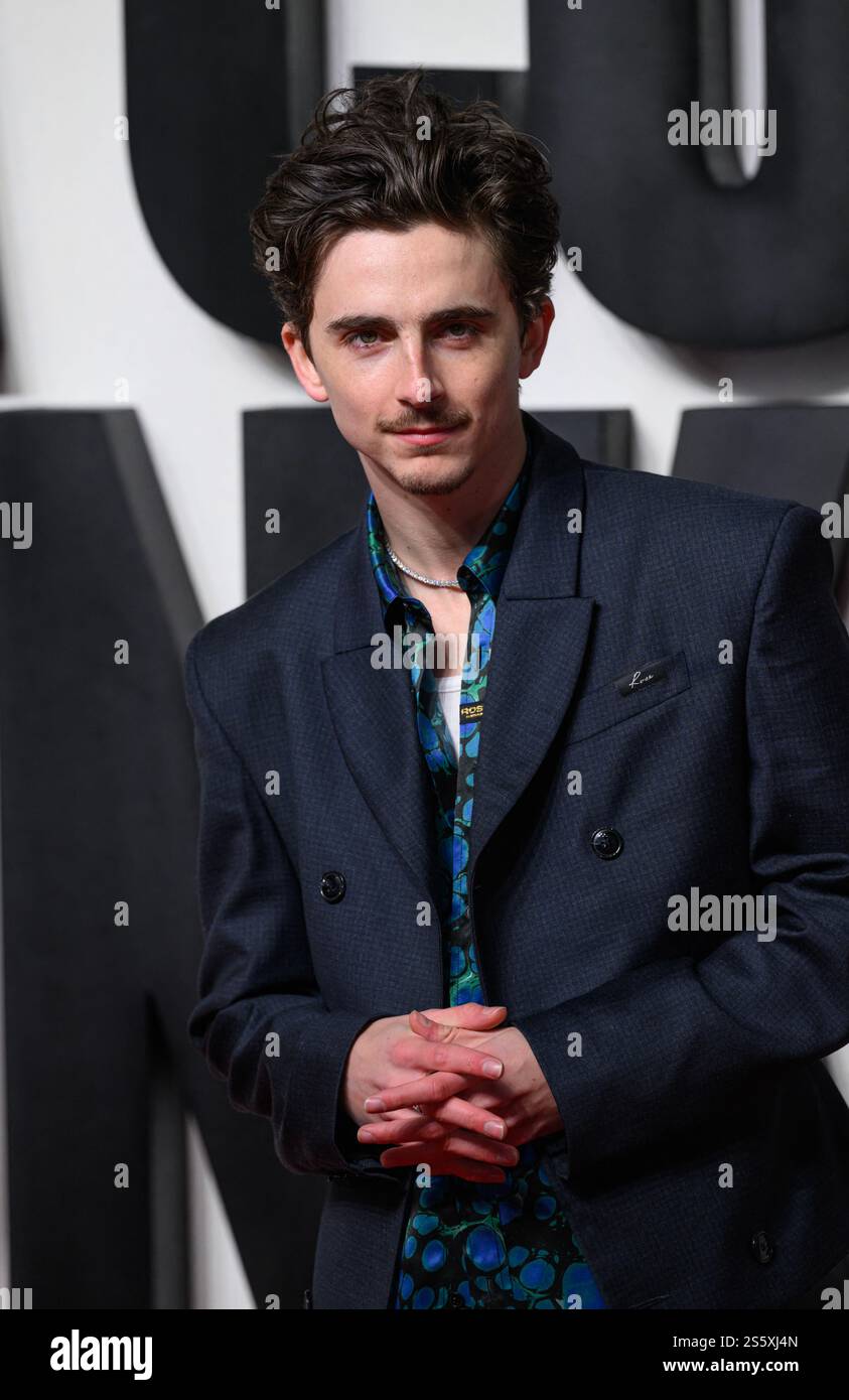 London, UK. 14th Jan, 2025. Timothée Chalamet arriving at the UK ...