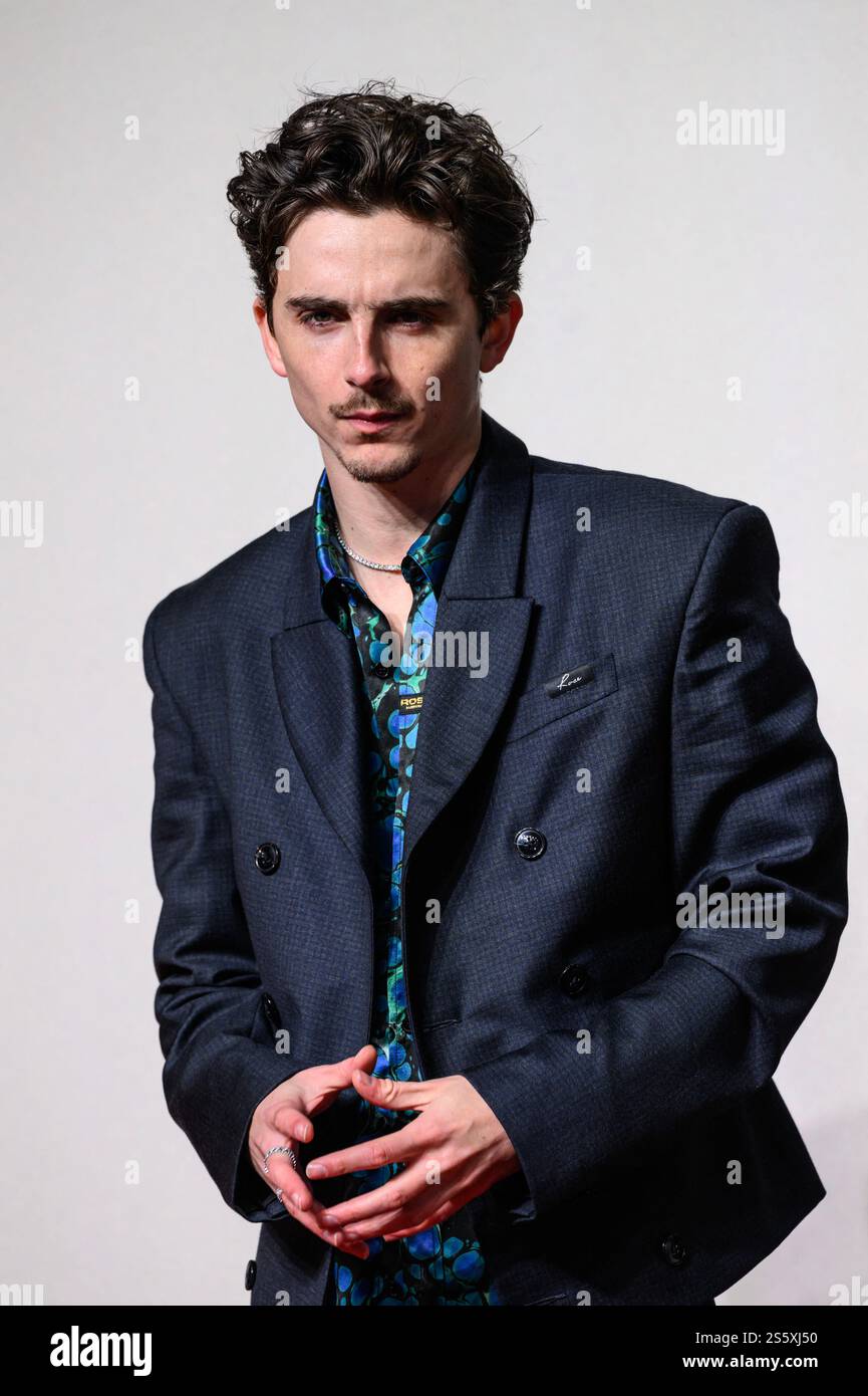 London, UK. 14th Jan, 2025. Timothée Chalamet arriving at the UK ...