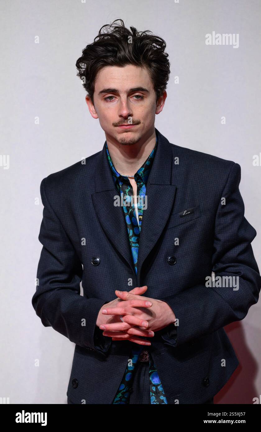 London, UK. 14th Jan, 2025. Timothée Chalamet arriving at the UK ...
