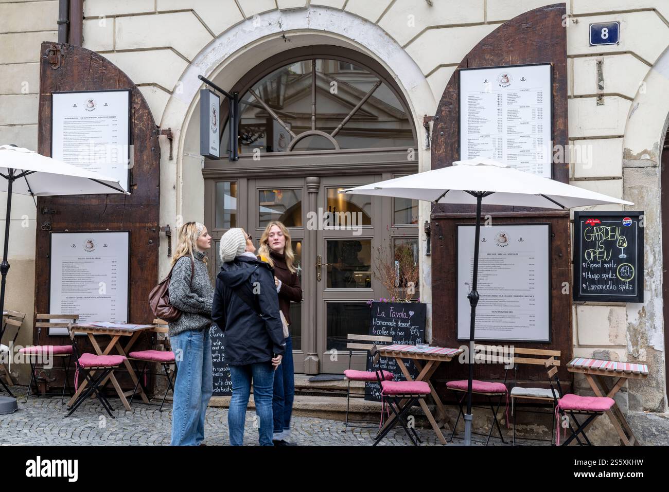 Prague Old town Czech Republic, mother and teenage daughters ...