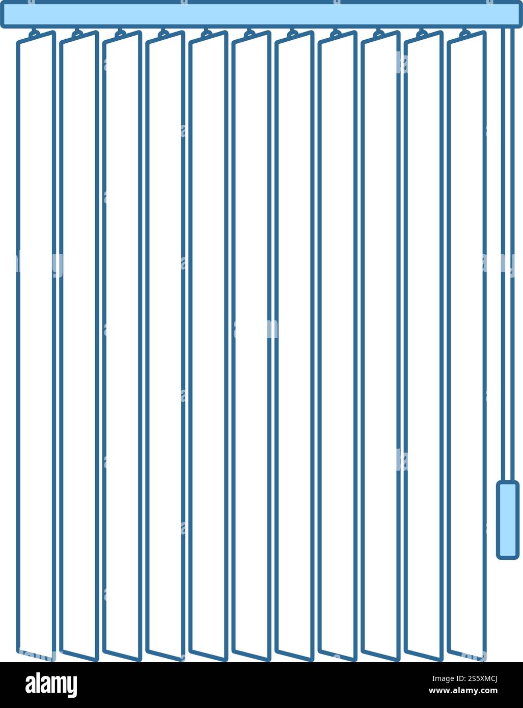 Office Vertical Blinds Icon. Thin Line With Blue Fill Design. Vector ...