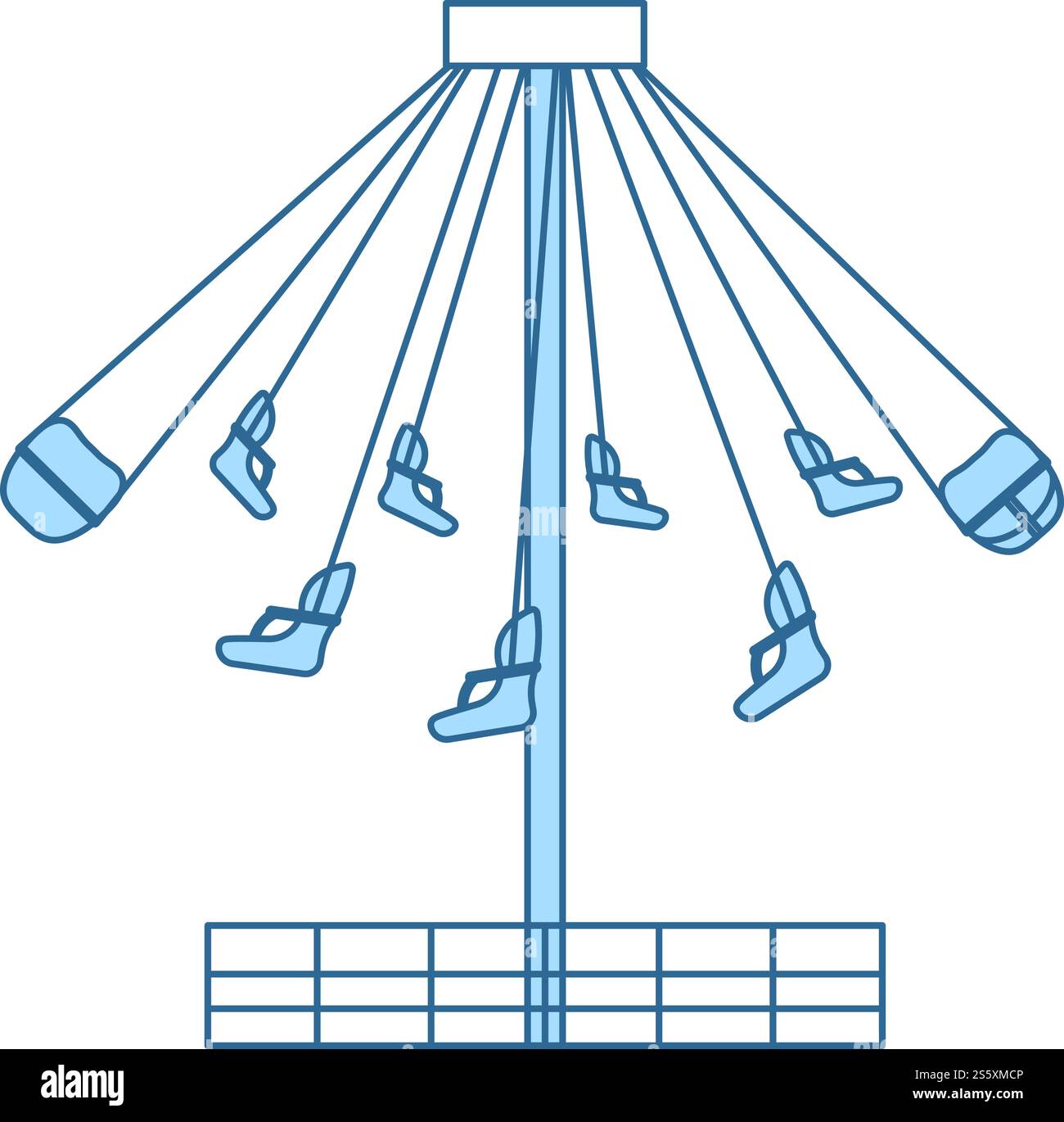 Big Carousel Icon. Thin Line With Blue Fill Design. Vector Illustration ...