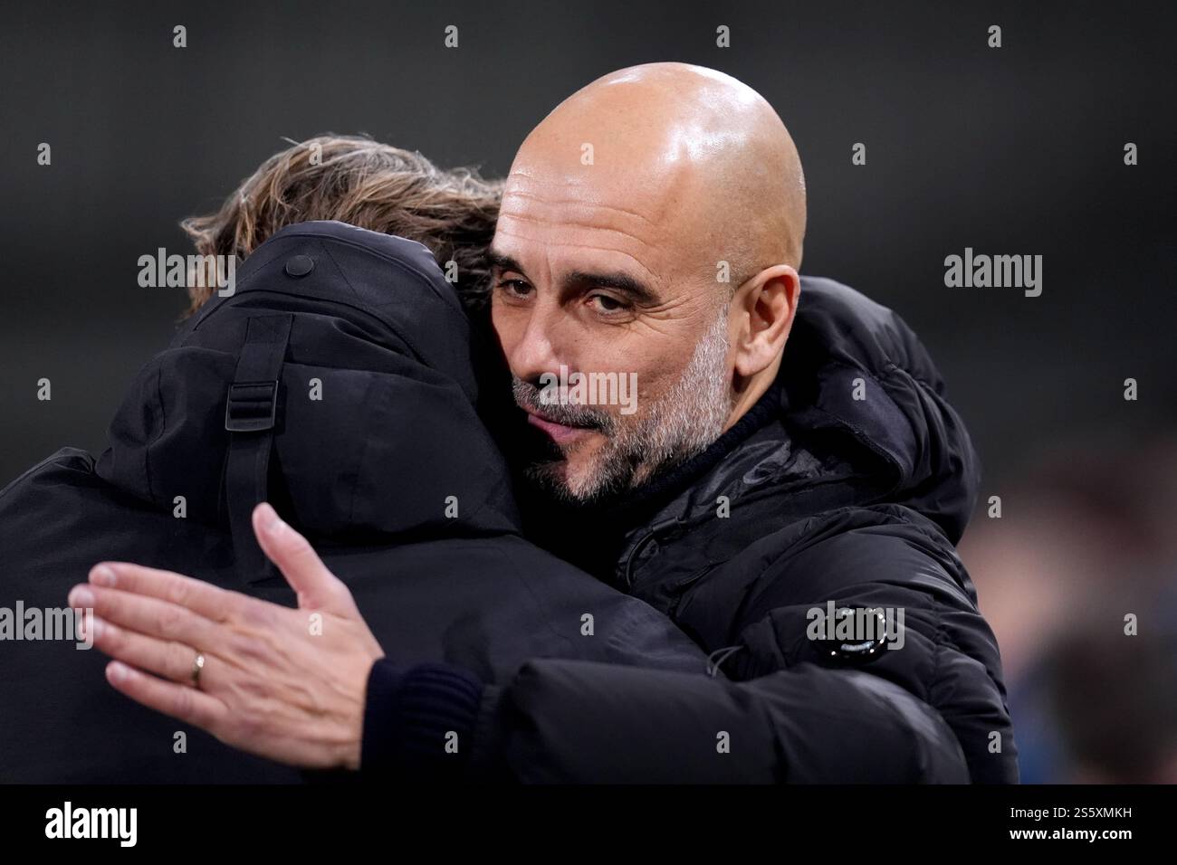 Manchester City manager Pep Guardiola and Brentford manager Thomas ...