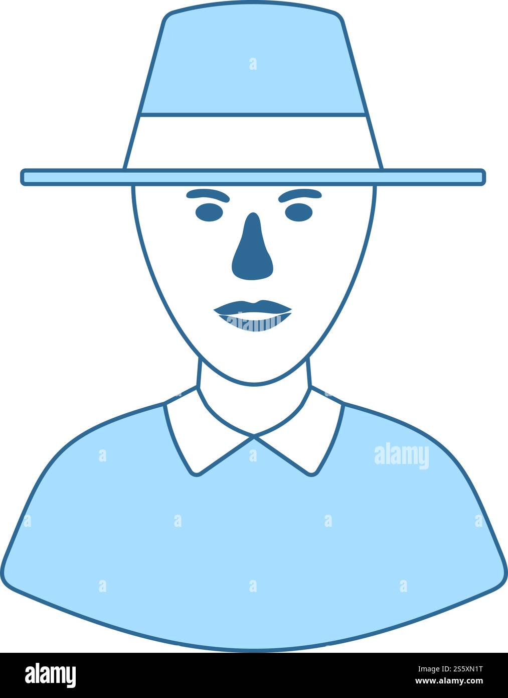 Cricket Umpire Icon. Thin Line With Blue Fill Design. Vector ...
