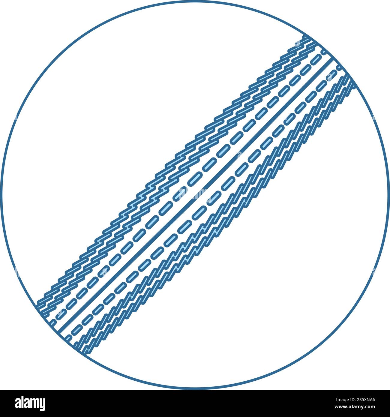Cricket Ball Icon. Thin Line With Blue Fill Design. Vector Illustration ...