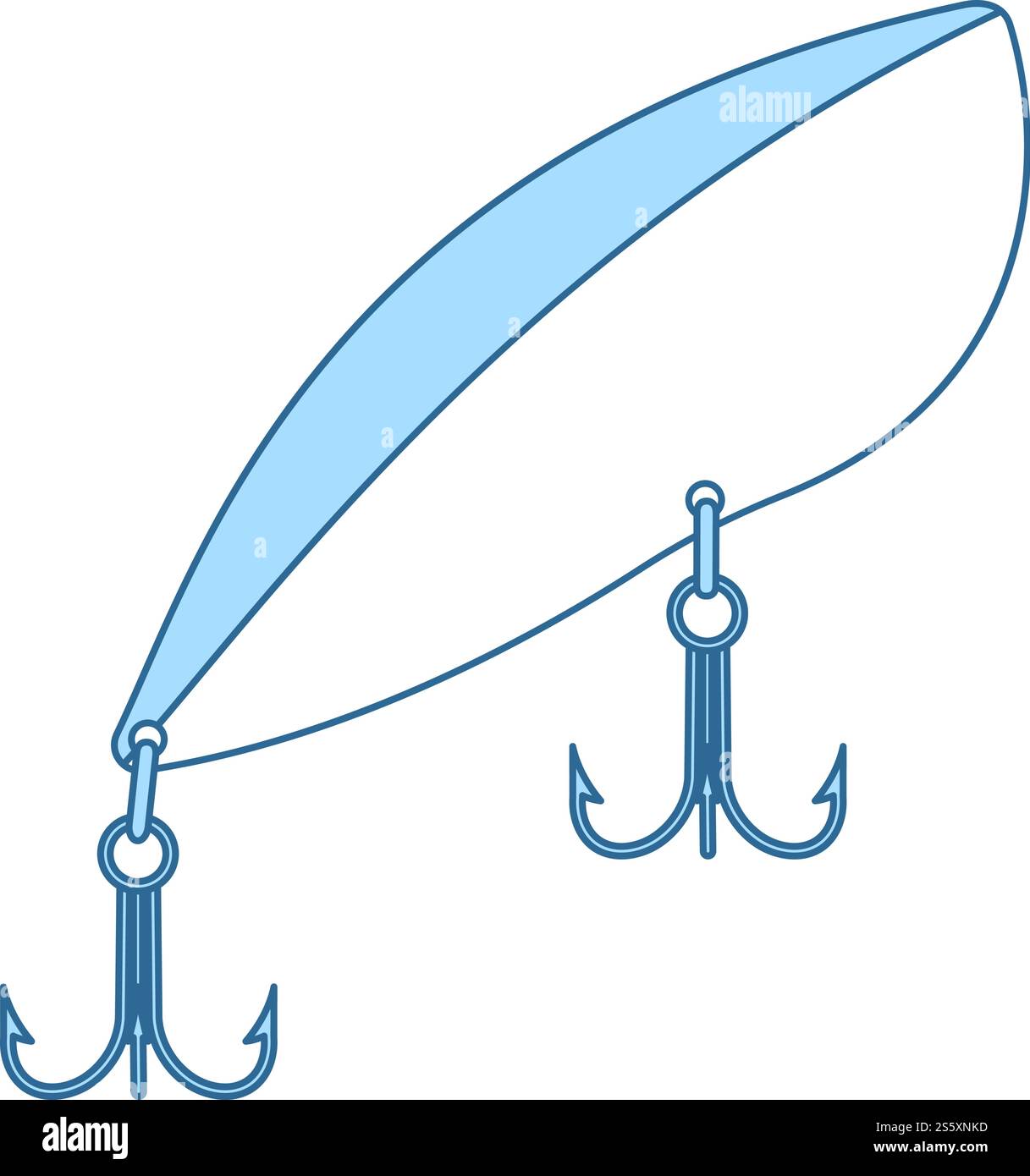 Icon Of Fishing Spoon. Thin Line With Blue Fill Design. Vector ...