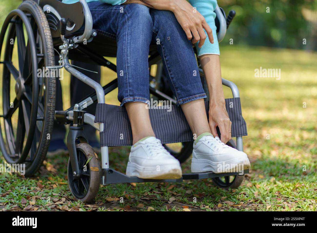 Depressed sad asian woman in wheelchair lonely disabled adult Stock ...
