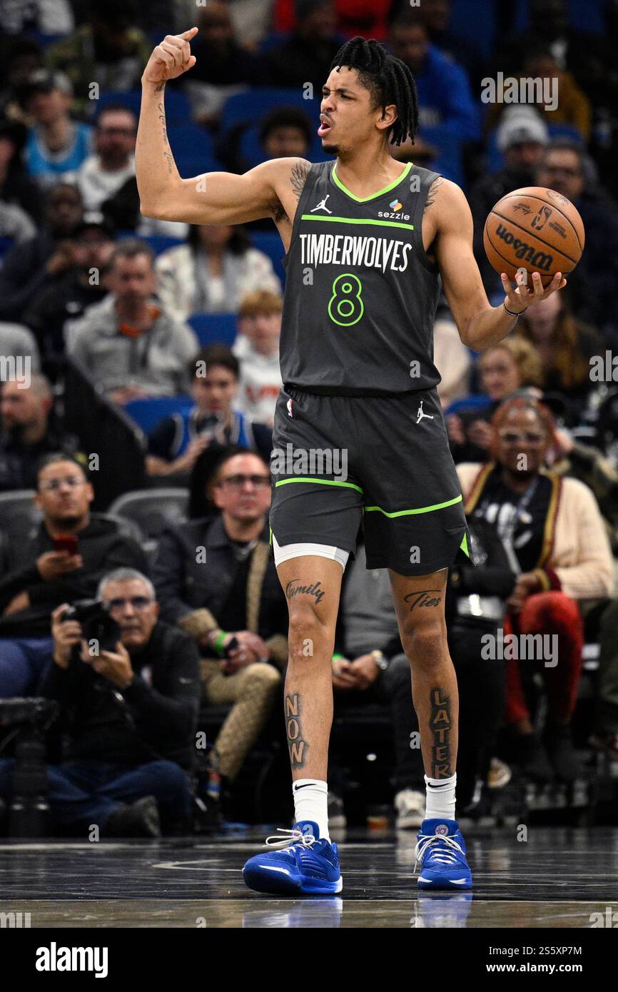 Minnesota Timberwolves forward Josh Minott (8) brings the ball up the ...