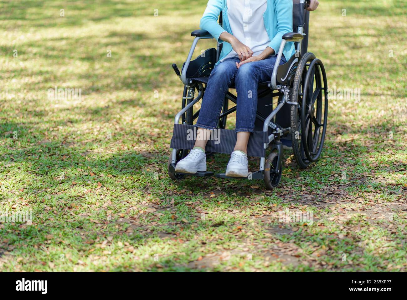 Depressed sad asian woman in wheelchair lonely disabled adult Stock ...