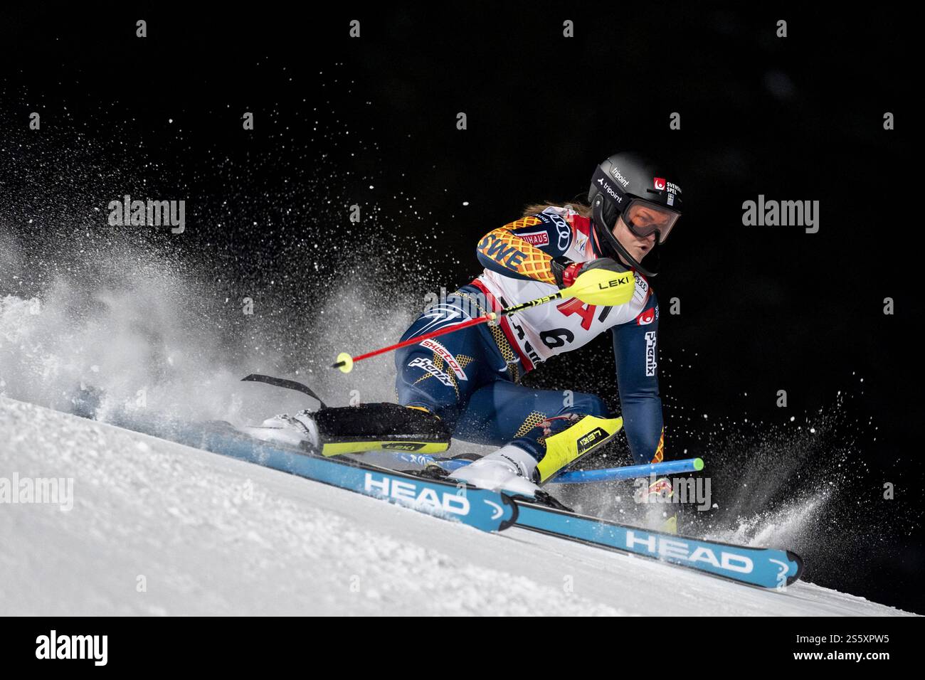 FLACHAU, AUSTRIA - JANUARY 14: Anna Swenn Larsson of Sweden during Audi ...