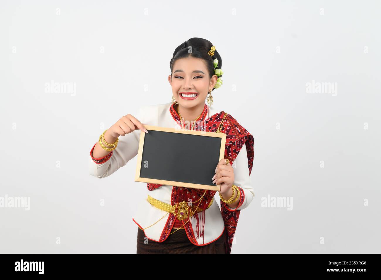Portrait of Beautiful Woman in Thai Northern Traditional Clothing with ...