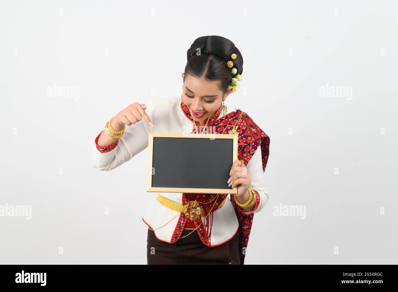 Portrait of Beautiful Woman in Thai Northern Traditional Clothing with ...