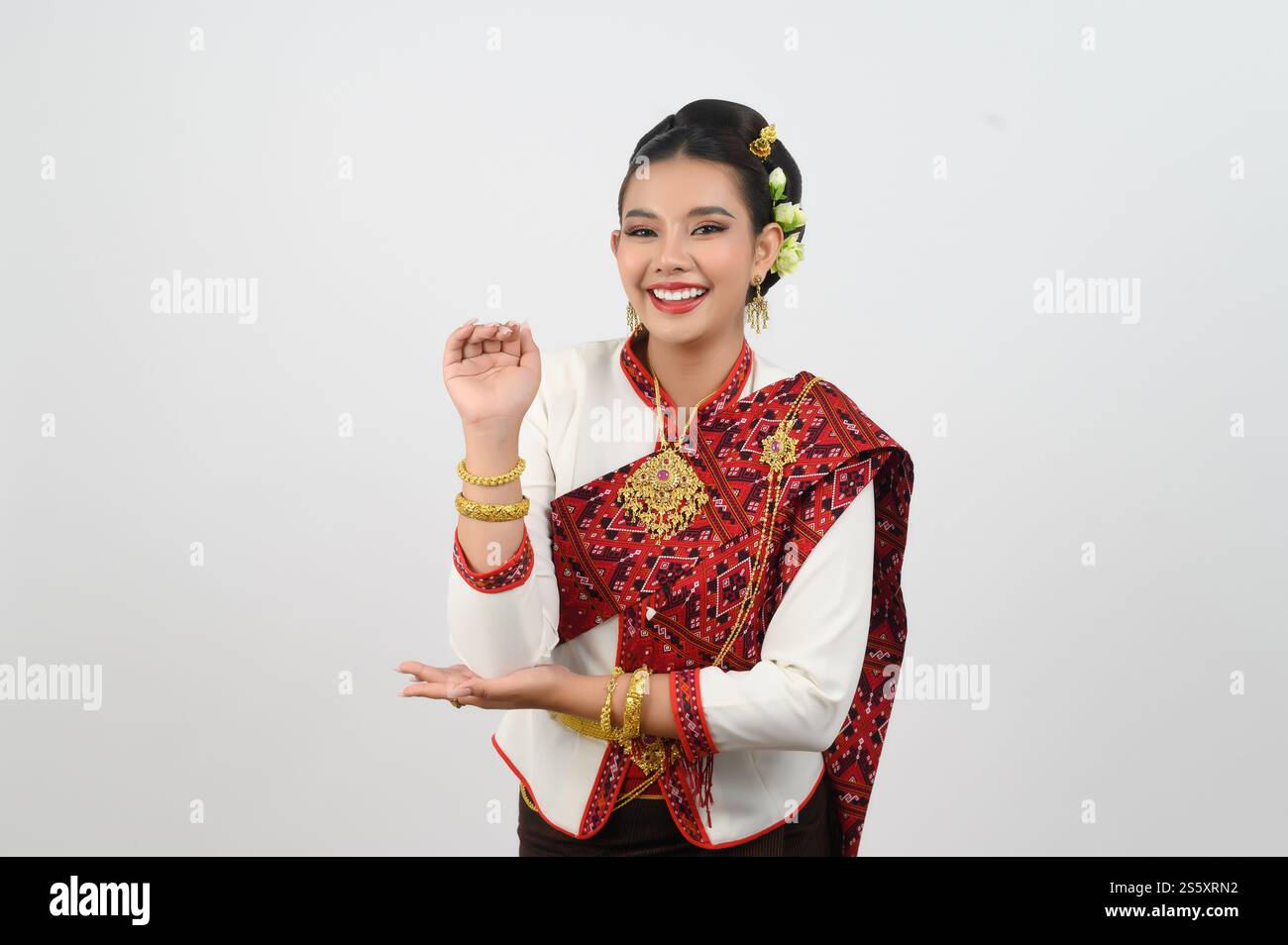 Portrait of Beautiful Woman in Thai Northern Traditional Clothing ...