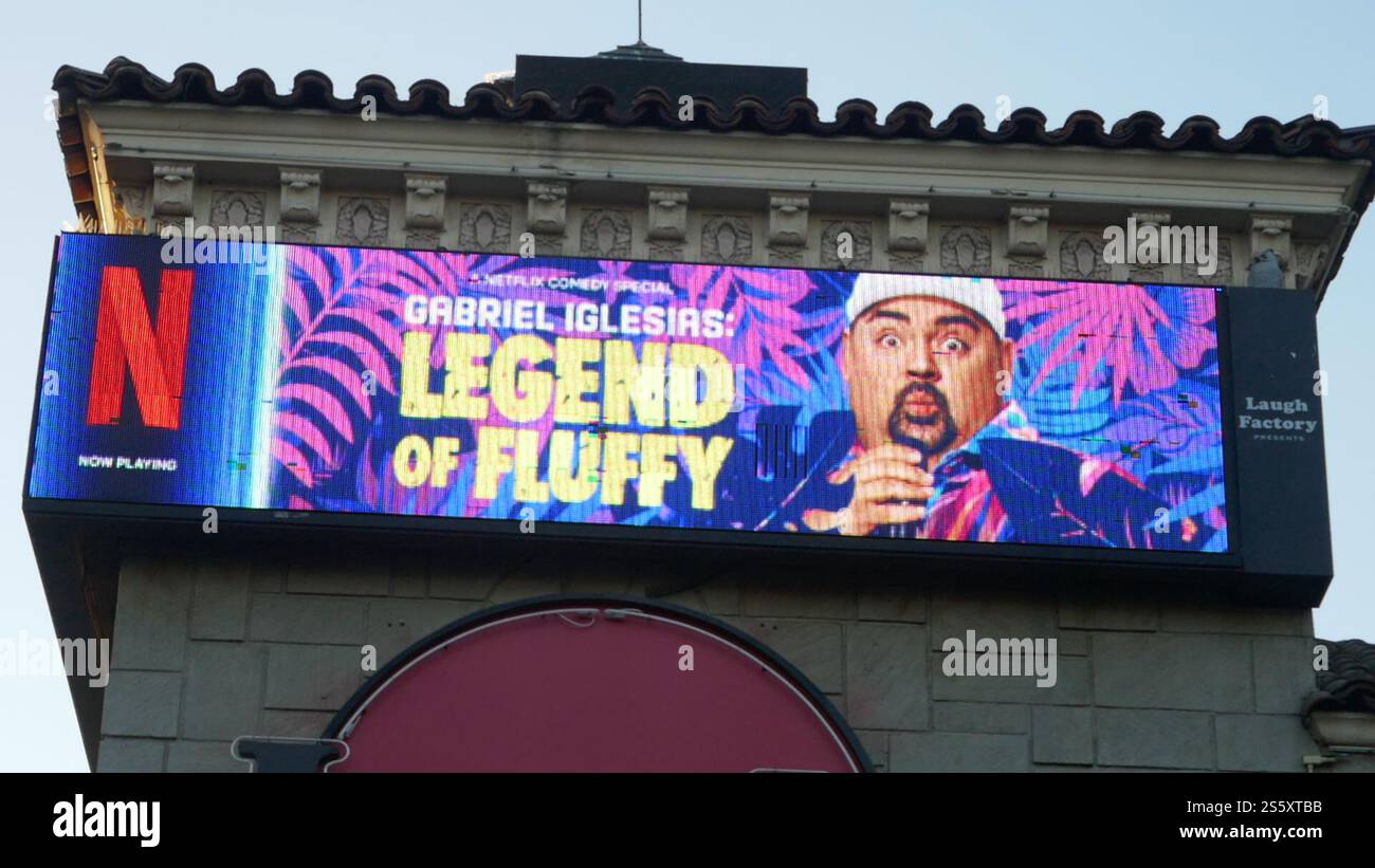 Los Angeles, California USA 14th January 2025 Gabriel Iglesias Legend of Fluffy Billboard at The ...