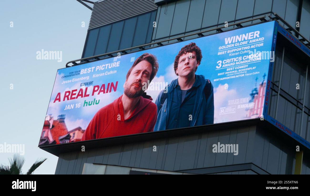 Los Angeles, California USA 14th January 2025 A Real Pain Billboard ...
