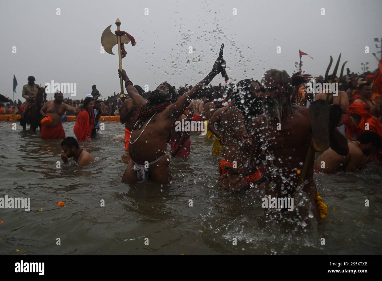 Prayagraj, Uttar Pradesh, India. 14th Jan, 2025. Naga Sadhus or a hindu ...