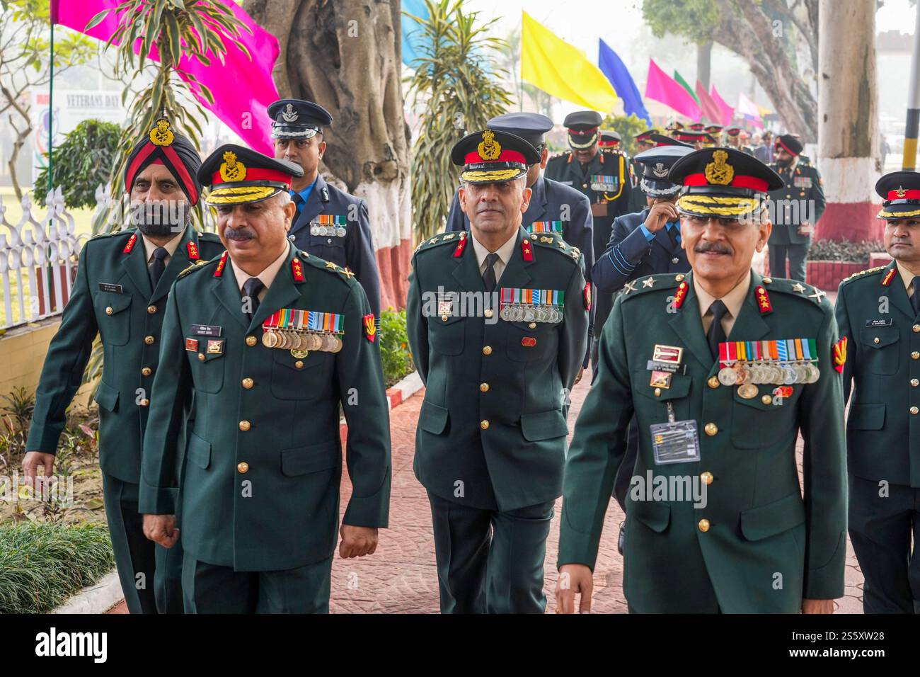 Indian army officers walk together during Army Day celebrations at Fort ...