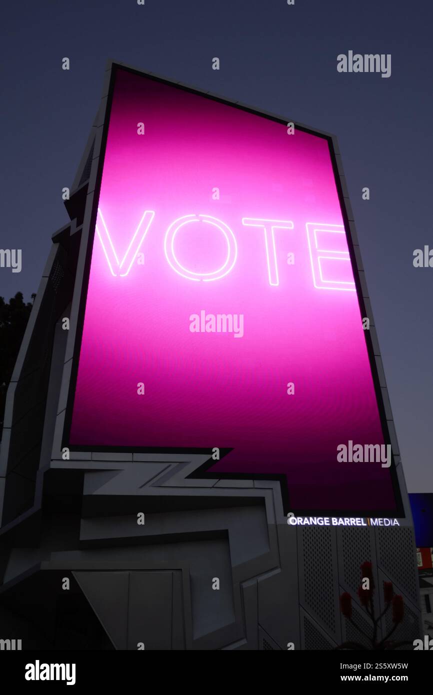 Los Angeles, California USA 14th January 2025 Vote Billboard on Sunset ...
