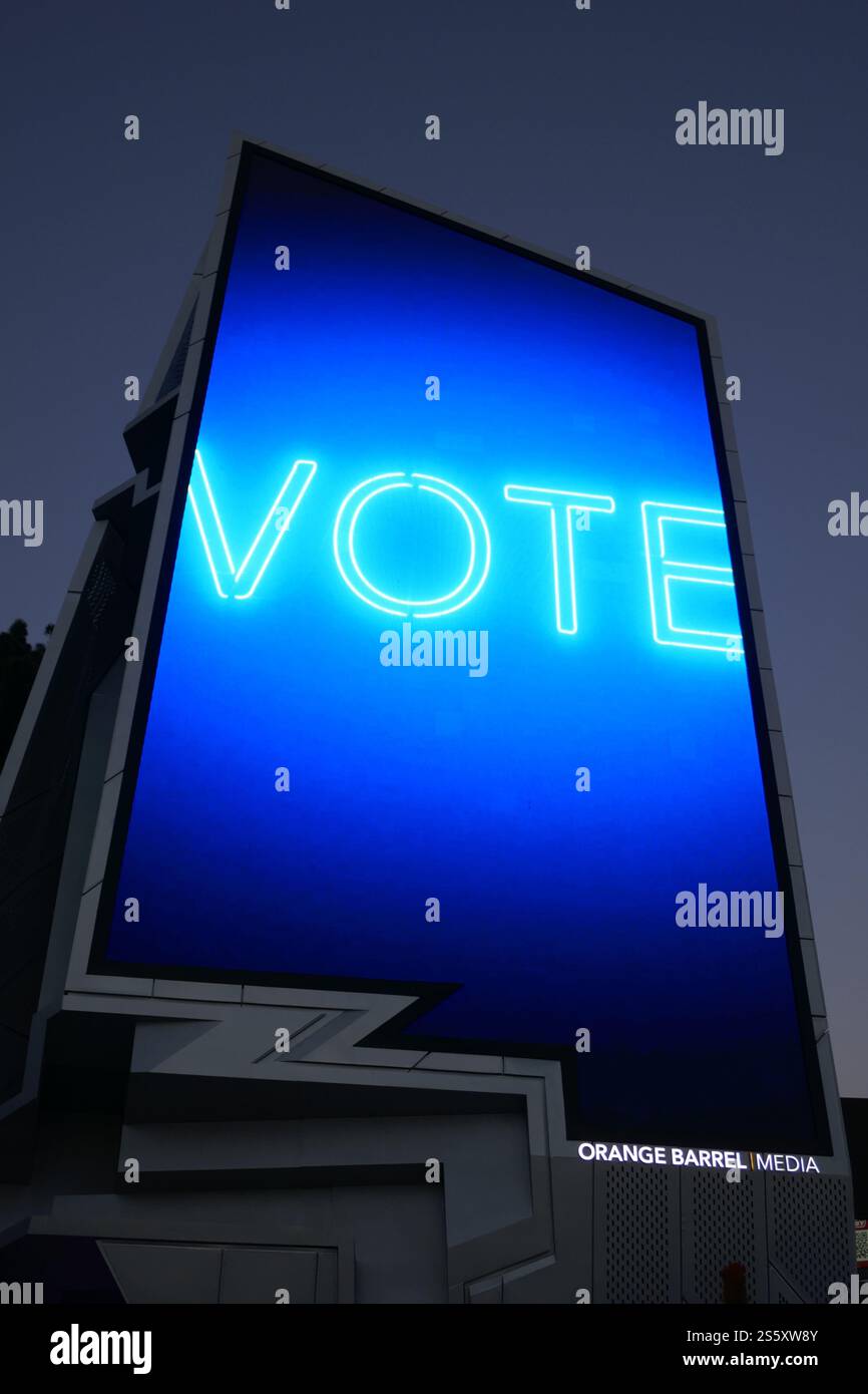 Los Angeles, California USA 14th January 2025 Vote Billboard on Sunset ...