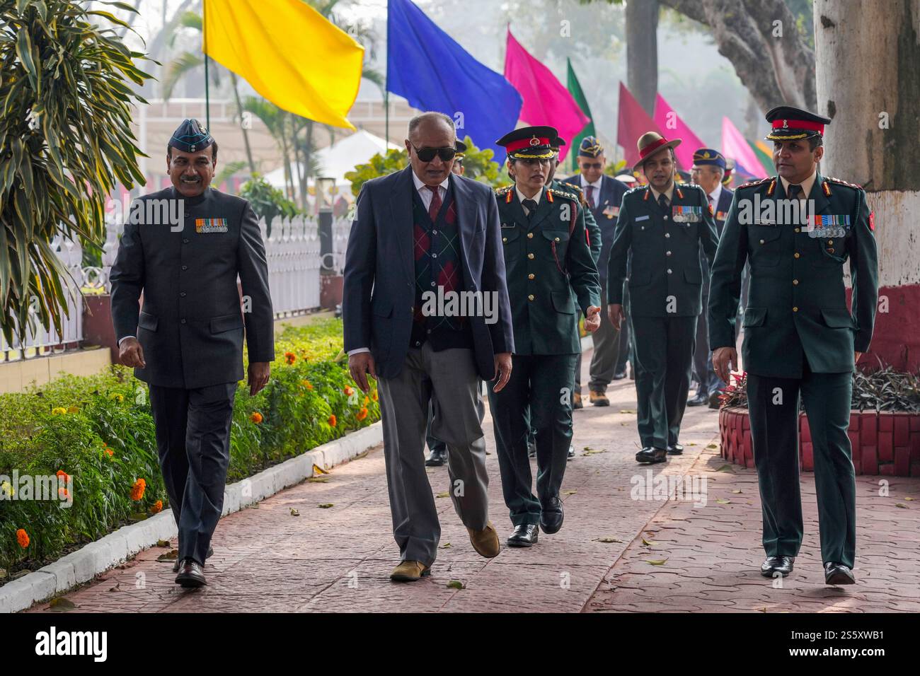 Arup Raha, left, former Chief of Air Force staff walks with other ...
