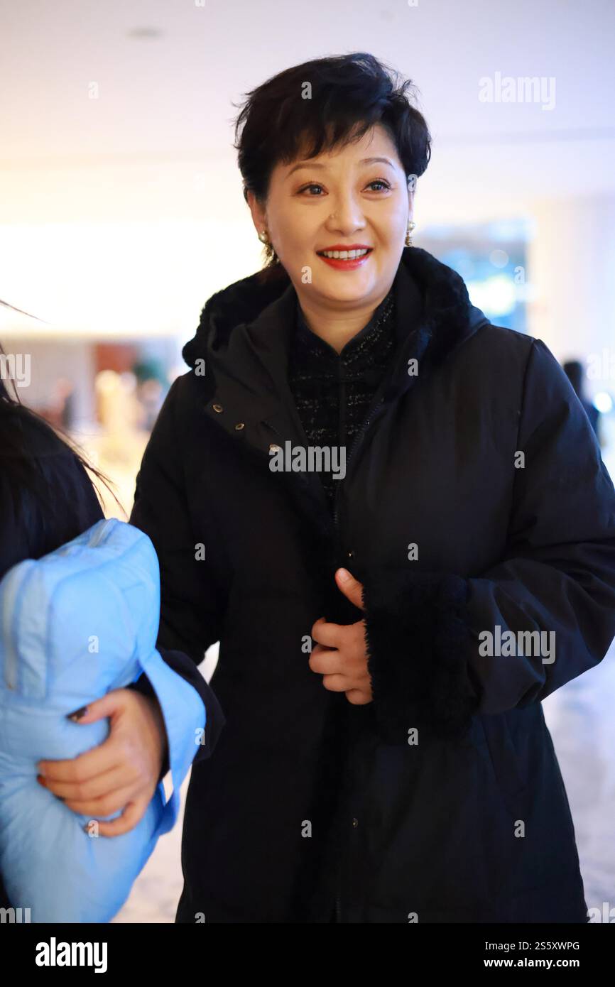 Chinese actress and Asian Film Awards winner Xu Fan attends an activity ...