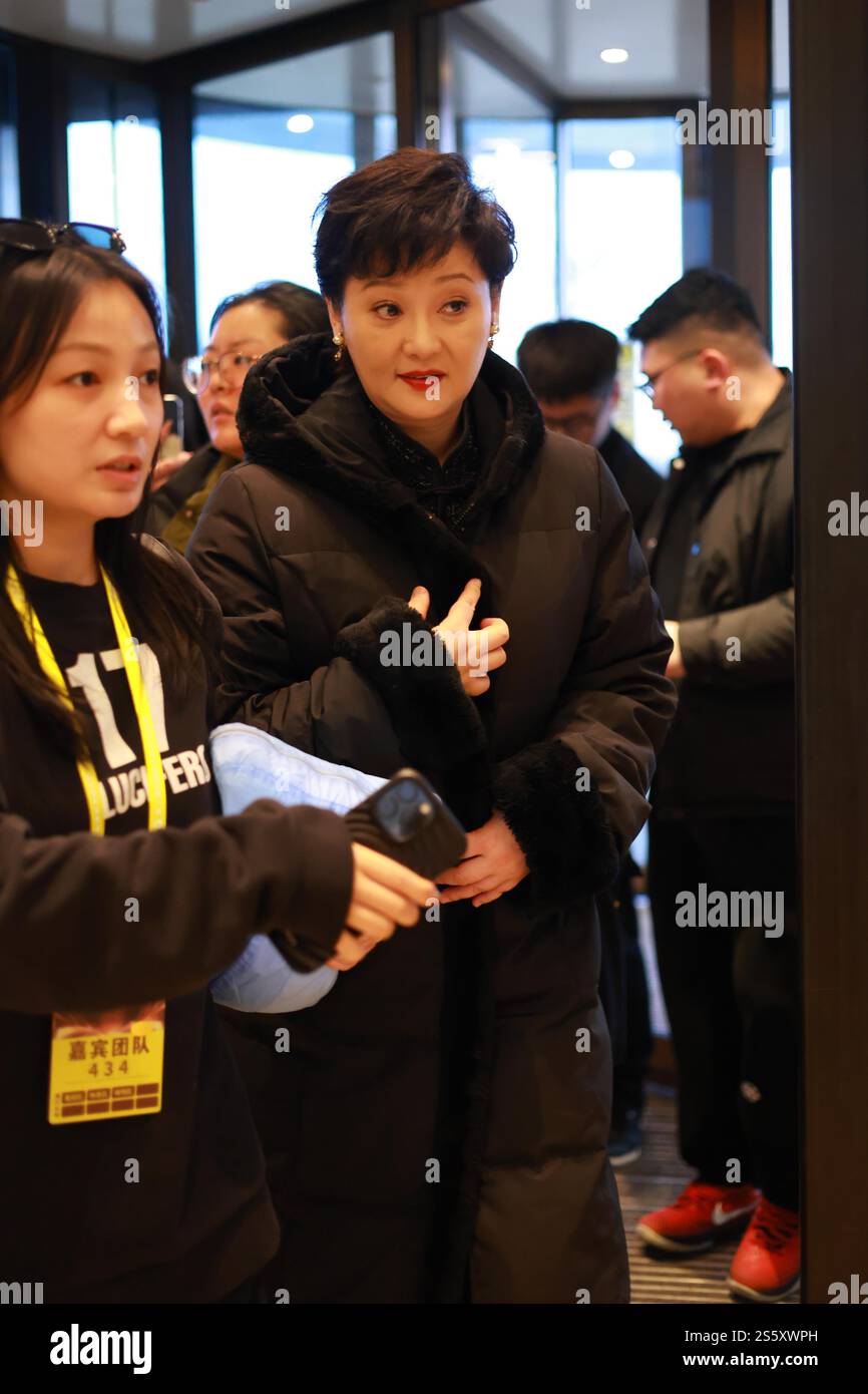 Chinese actress and Asian Film Awards winner Xu Fan attends an activity ...
