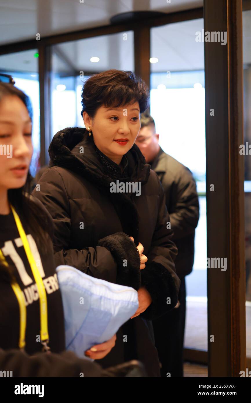 Chinese actress and Asian Film Awards winner Xu Fan attends an activity ...