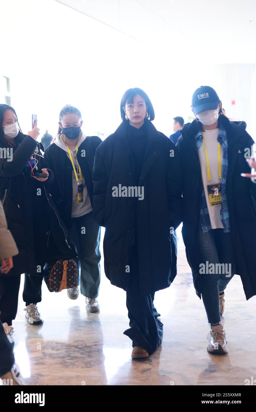 Chinese actress and singer Li Xirui attends an activity in Beijing ...