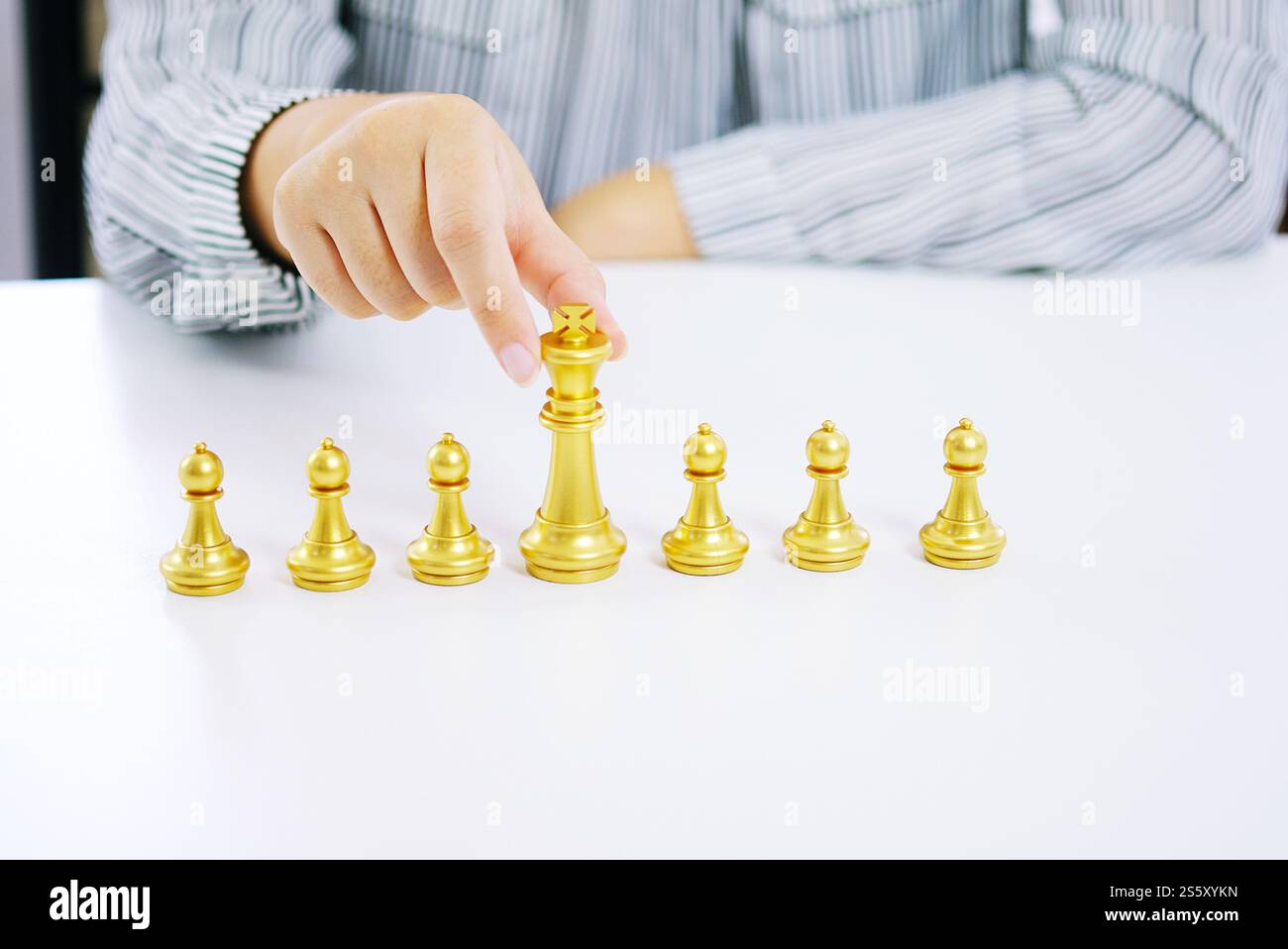 Human resources concept career management with clasped hands planning ...