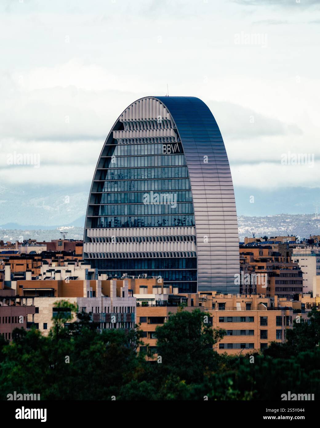 Madrid, Spain - October 26, 2024: City BBVA. Headquarters of BBVA bank in Las Tablas district ...