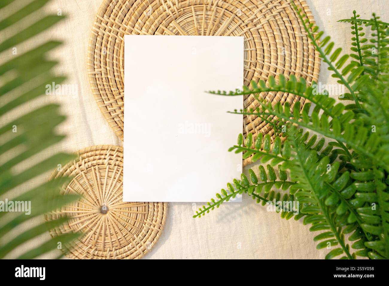 Blank Card Mockup designs in an authentic setting white greeting card ...