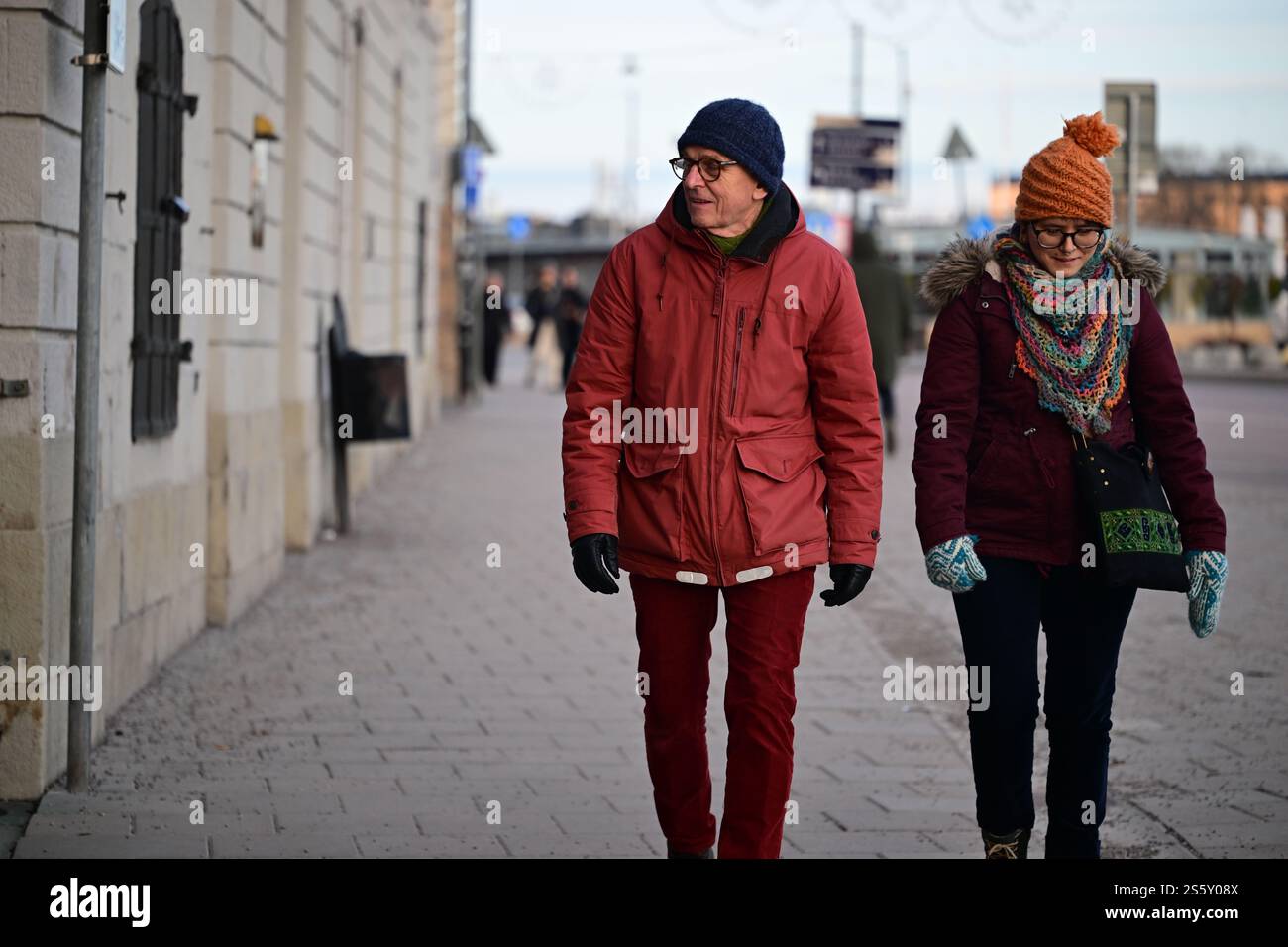 Stockholm, Uppland, Sweden. December 31 2024. People on the street ...