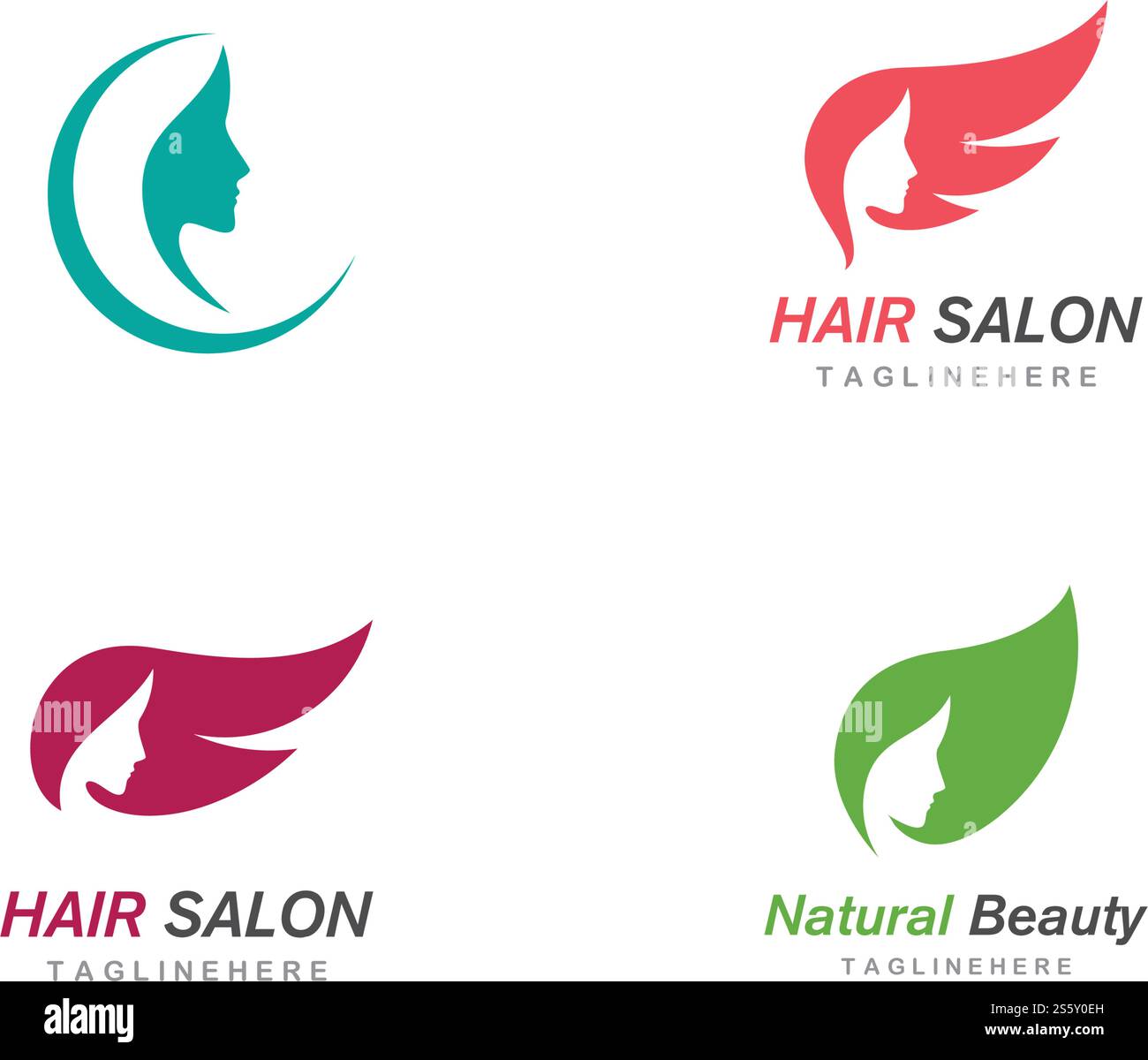 Beauty Women silhouette character Logo Template Stock Vector Image ...