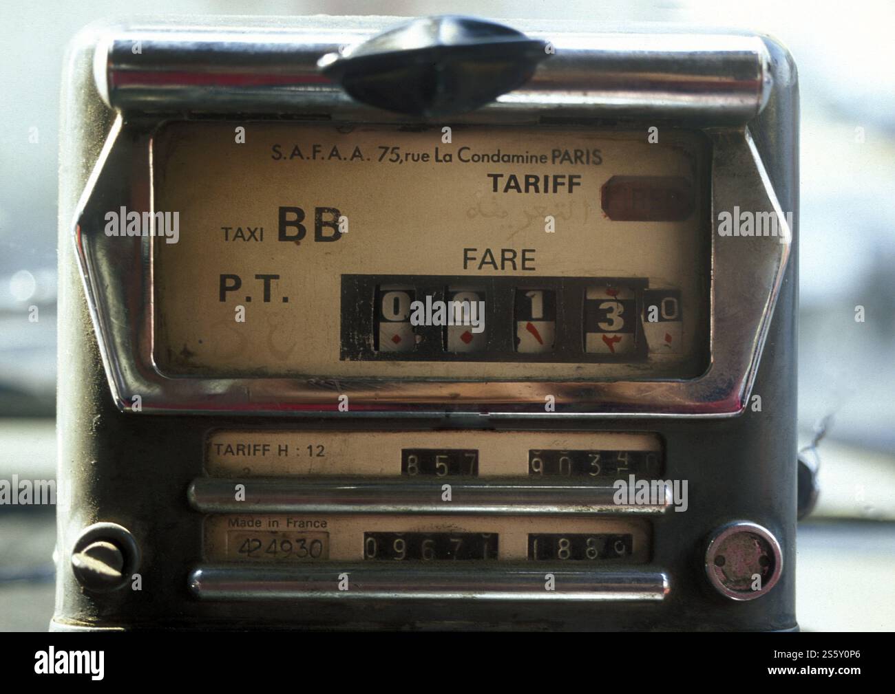 a Taxi Meter in a Taxi in the City Centre of Cairo the Capital of Egypt ...