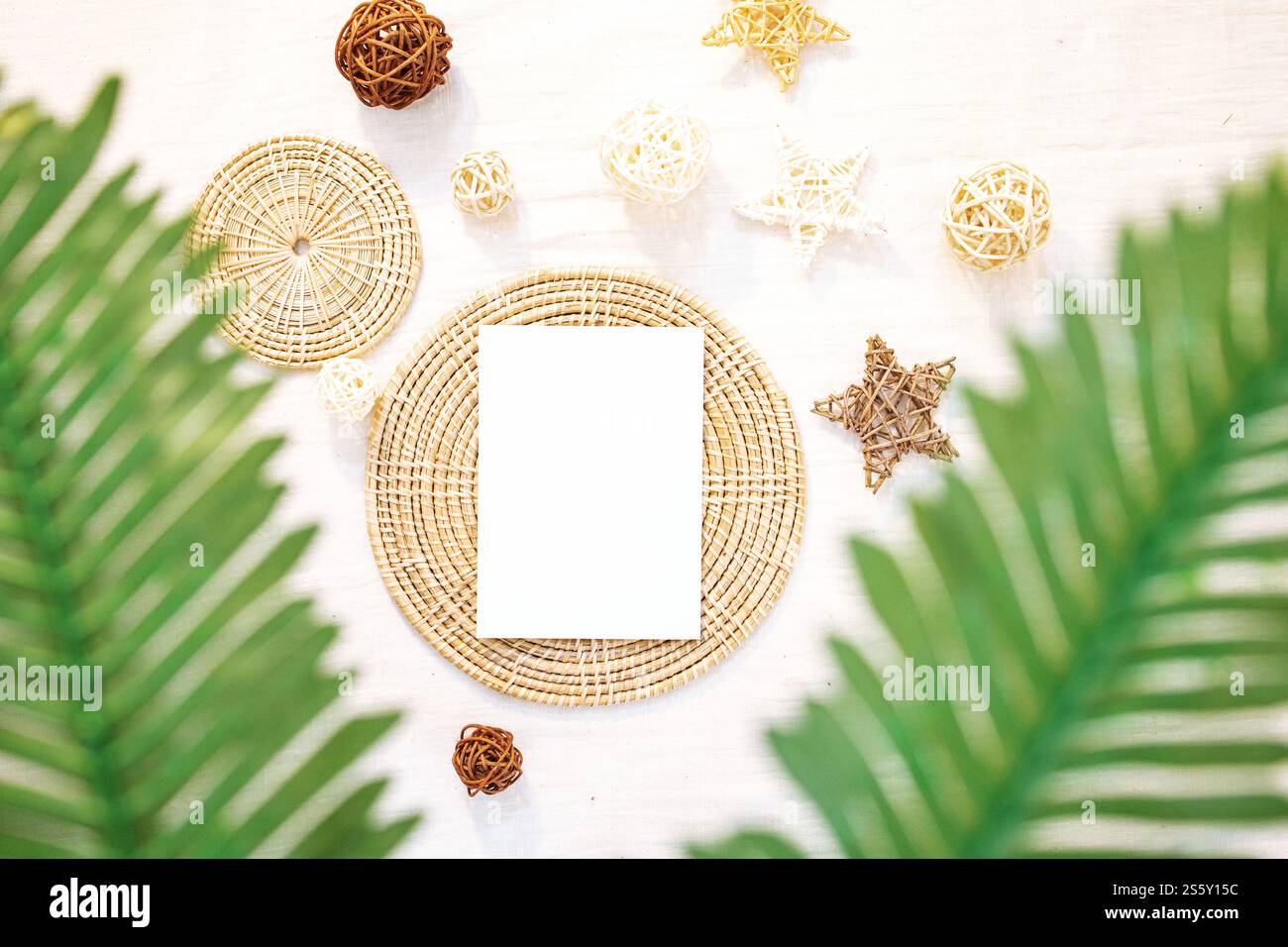 Blank Card Mockup designs in an authentic setting white greeting card ...