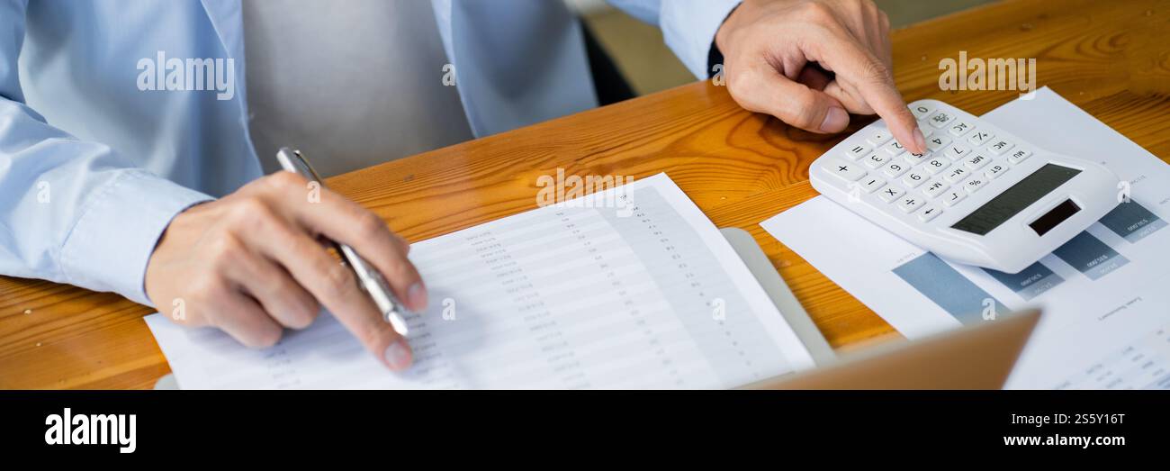 Business man Accountant investment risk analysis. saving money for ...