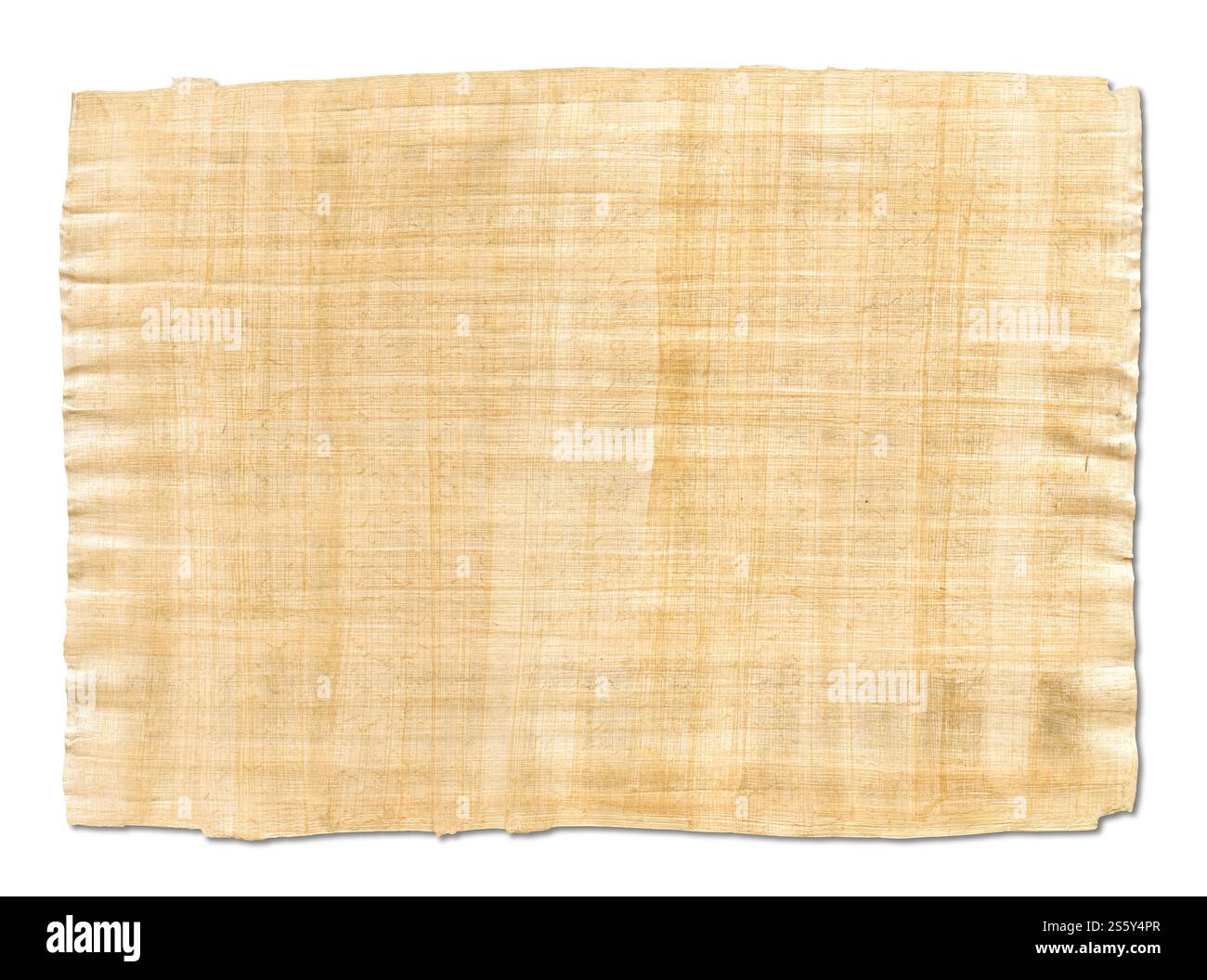 Old brown papyrus texture isolated on white background. Old papyrus ...