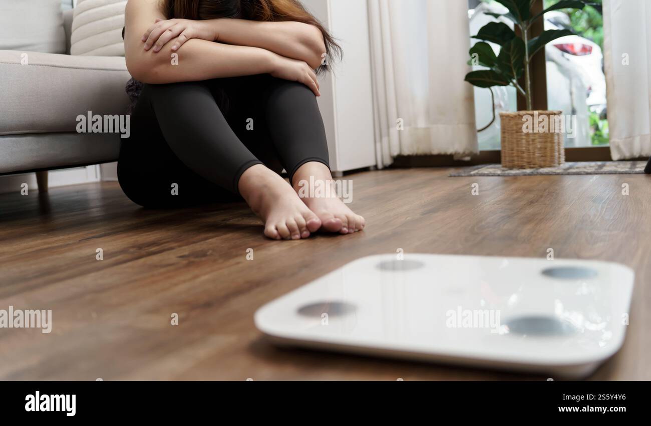 Sad obese woman with fat upset bored of dieting Weight loss fail Fat ...